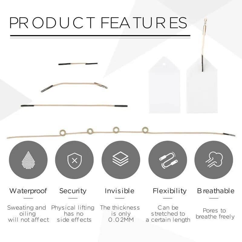 40 vnt / rinkinys Nematomi ploni veido lipdukai V formos veido linija ...