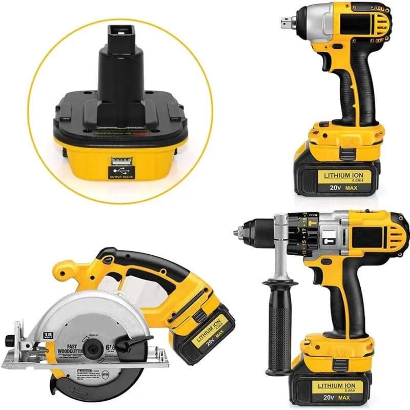 DCA1820 baterijos adapteris, skirtas Dewalt 18V įrankiams konvertuoti ...