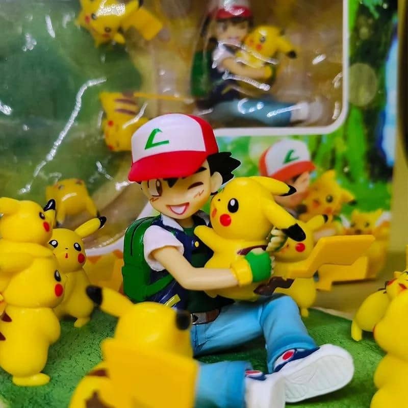 Anime figūrėlė Pokemon Ash Ketchum Pikachu Veiksmo figūrėlės Garažo ...