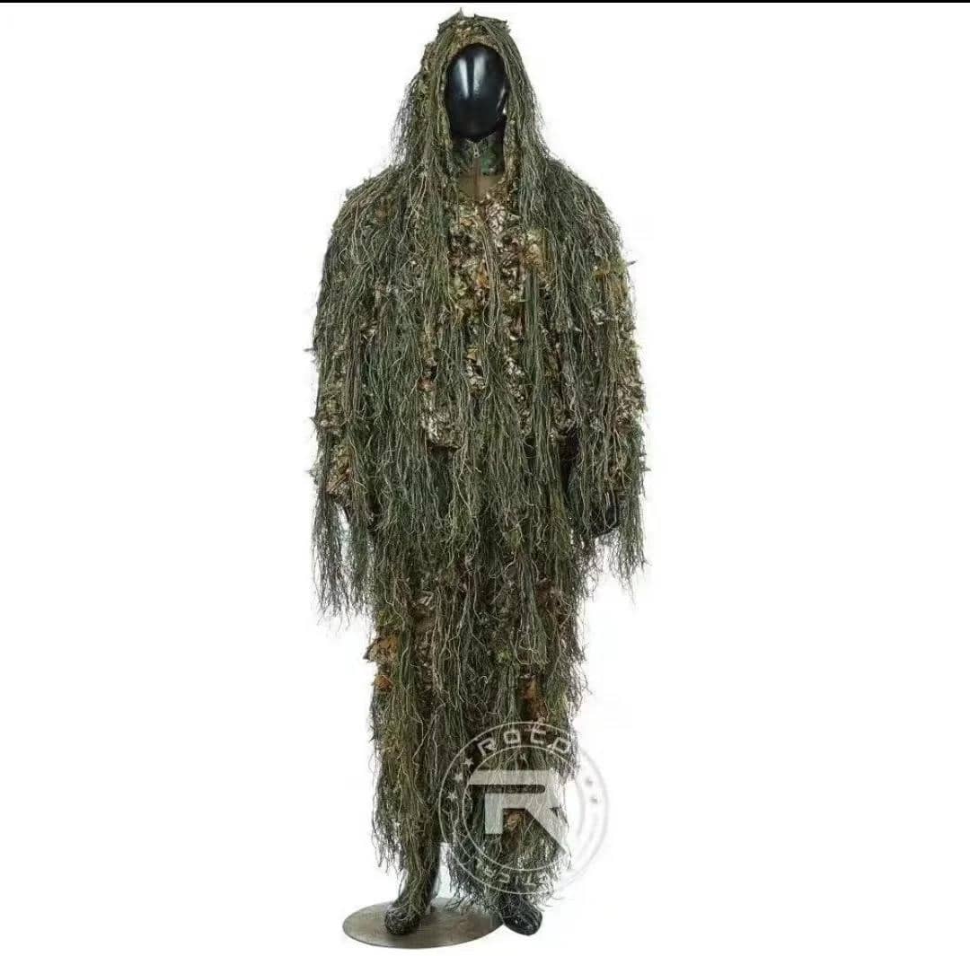 Geely Clothing Woodland 3D Bionic Leaf Camouflage Clothing Ghillie Suit ...
