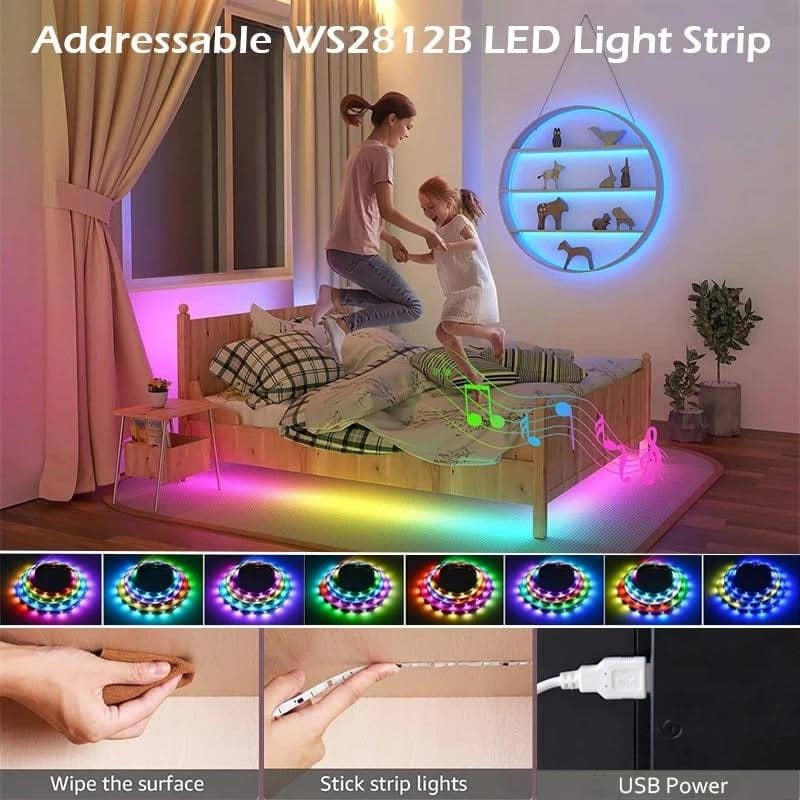 USB TUYA LED juostos šviesa Smart Wifi RGBIC Dreamcolor LED juostelė 5V ...