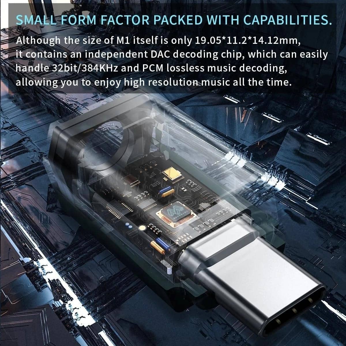 MUSEHIFI M1 Type-C iki 3,5 mm dekodavimo stiprintuvo / DAC 384 kHz / 32 ...