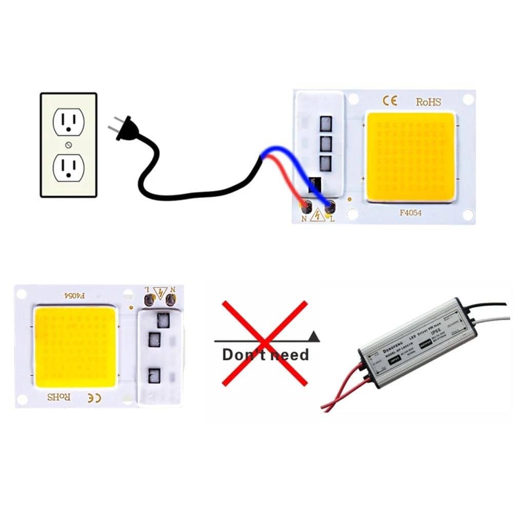 LED lusto matrica COB lustas AC220V 10W 20W 30W išmanusis IC Nereikia ...