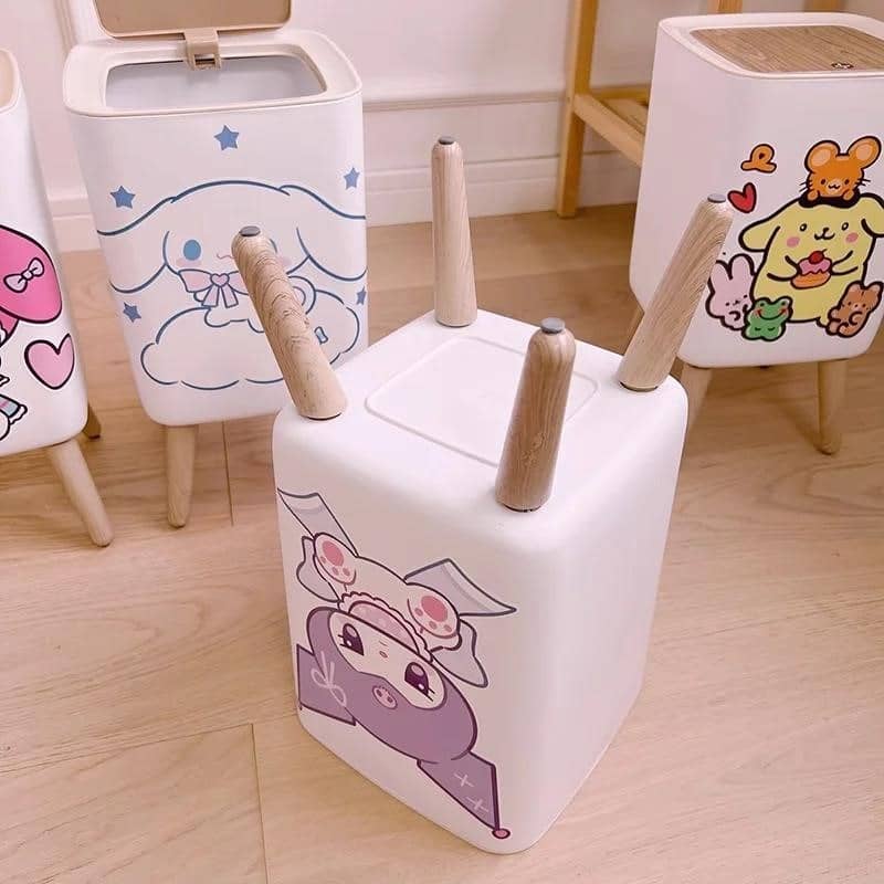 Sanrio Pompom Purin Kuromi Square Šiukšliadėžės Anime Cinnamoroll Mano ...