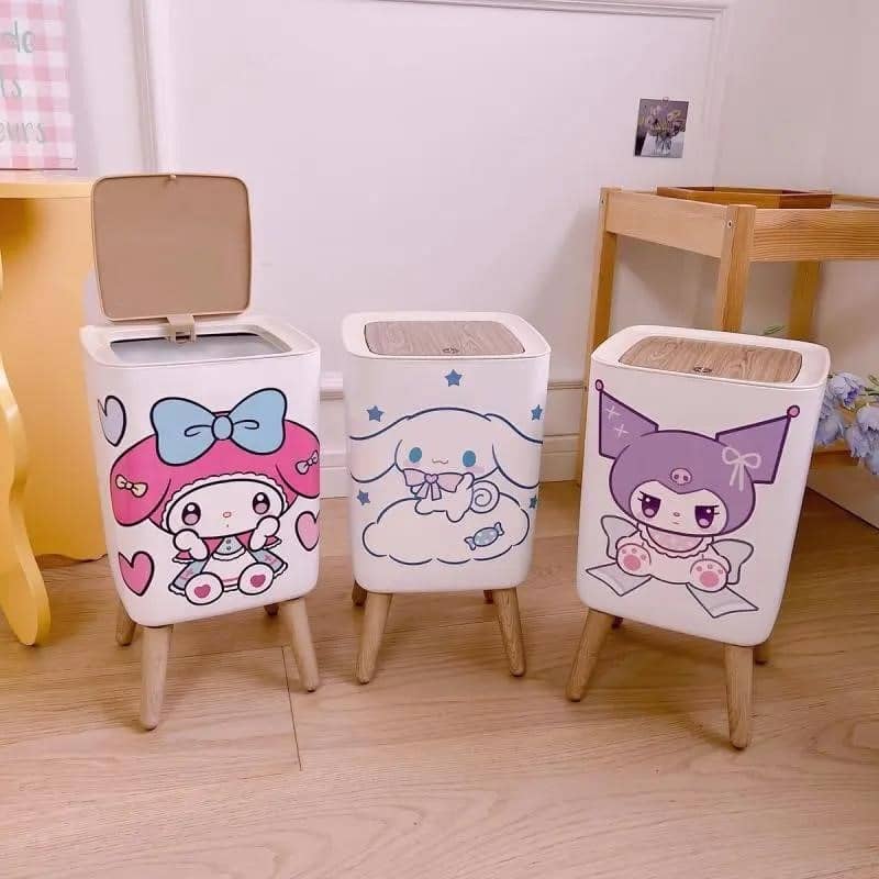Sanrio Pompom Purin Kuromi Square Šiukšliadėžės Anime Cinnamoroll Mano ...