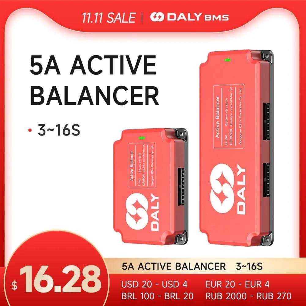 Daly BMS 5A balansavimo lenta 18650 Active Equalizer Balancer Lifepo4 ...