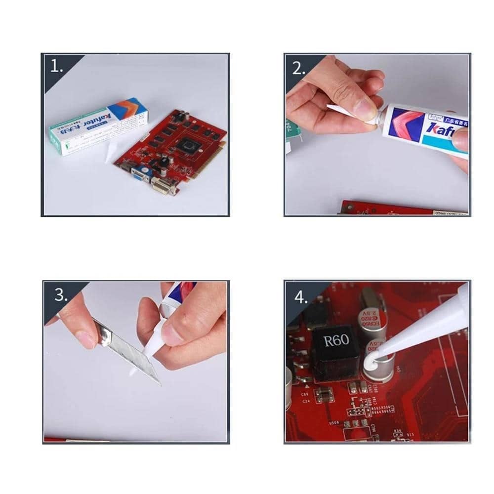 Kafuter silikoniniai pramoniniai klijai 45g K-704 705 704B RTV silikoninė guma juoda balta ...