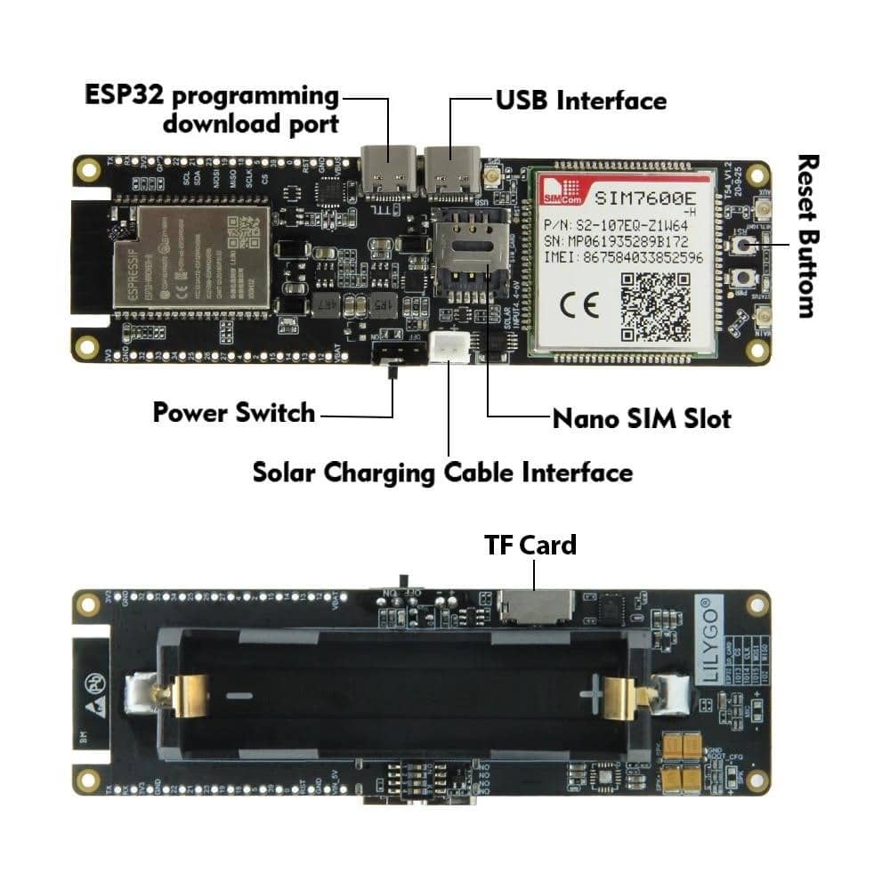 LILYGO- TTGO T-SIM7600 ESP32 LTE Cat4/1 4G plėtros plokštė SIM7600G-H R2 SIM7600SA-H SIM7600E-H ...