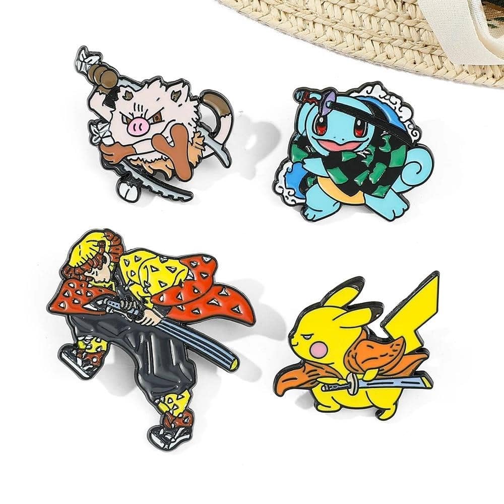 Anime Pokemon Pikachu ir Squirtle Cosplay Demon Slayer Kimetsu No Yaiba ...
