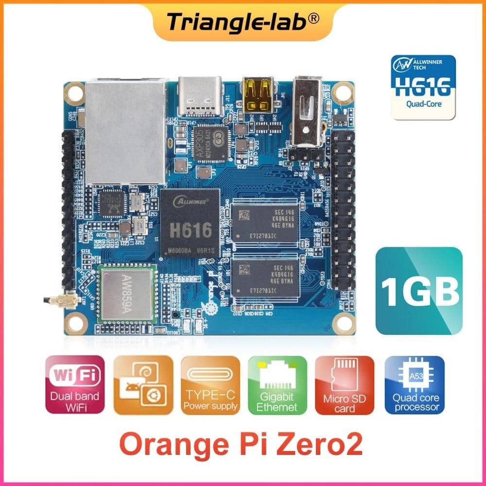 Trianglelab orange pi zero 2 kit 1G wifi Run klipper firmware octoprint mainsail fluidd UI ...