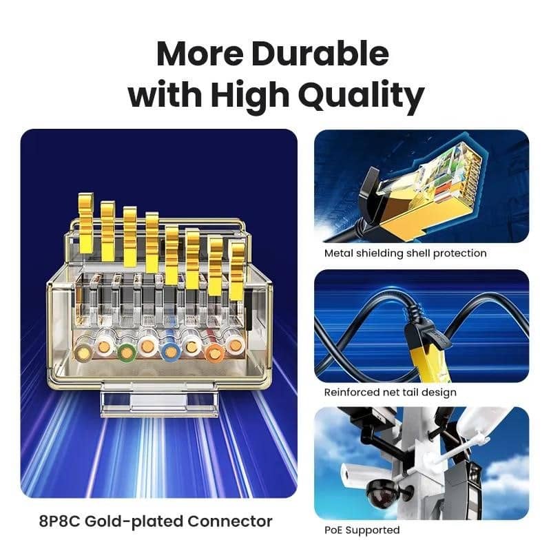 UGREEN Cat 7 Ethernet kabelis Cat7 didelės spartos plokščias Gigabit ...