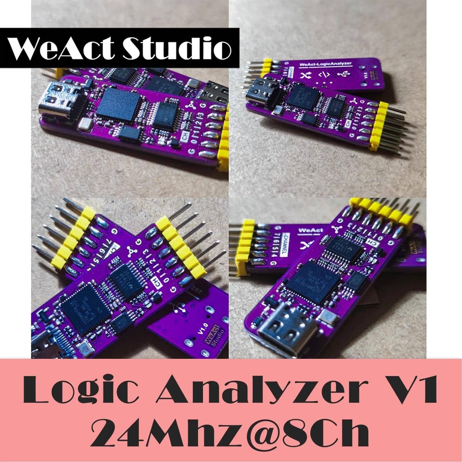WeAct USB loginis analizatorius DLA Mini 24Mhz 8ch kanalai Aparatinės įrangos derinimo įrankis ...