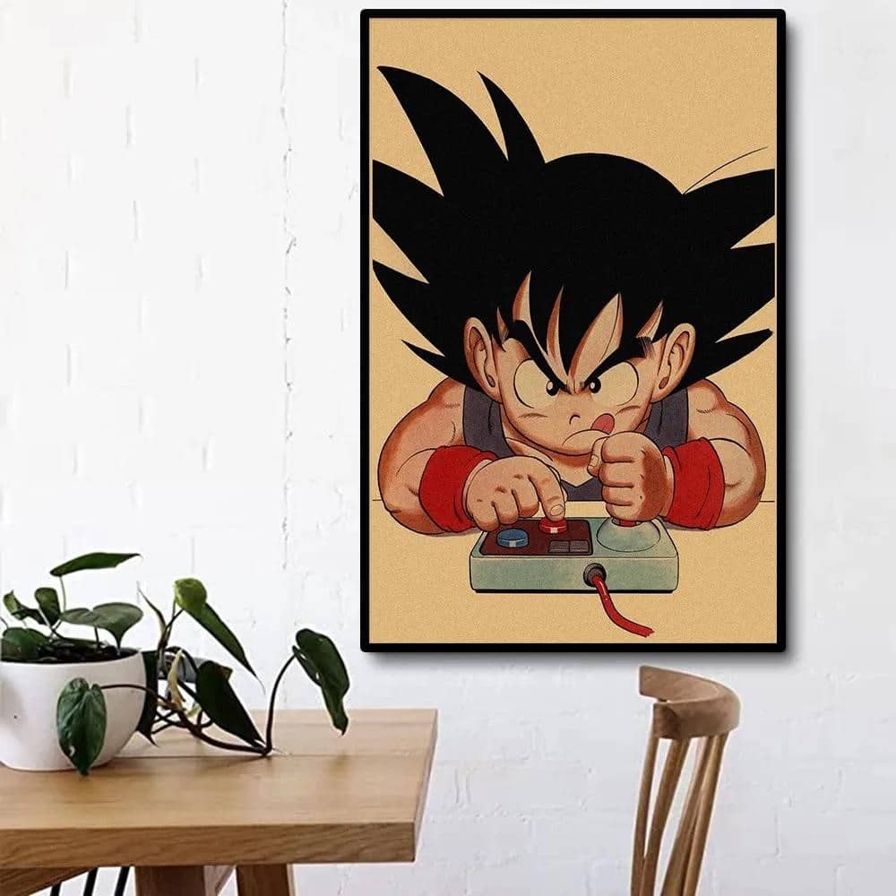 Japoniška aplinkinė anime Retro drakono rutulio plakatas Goku Gohan ...