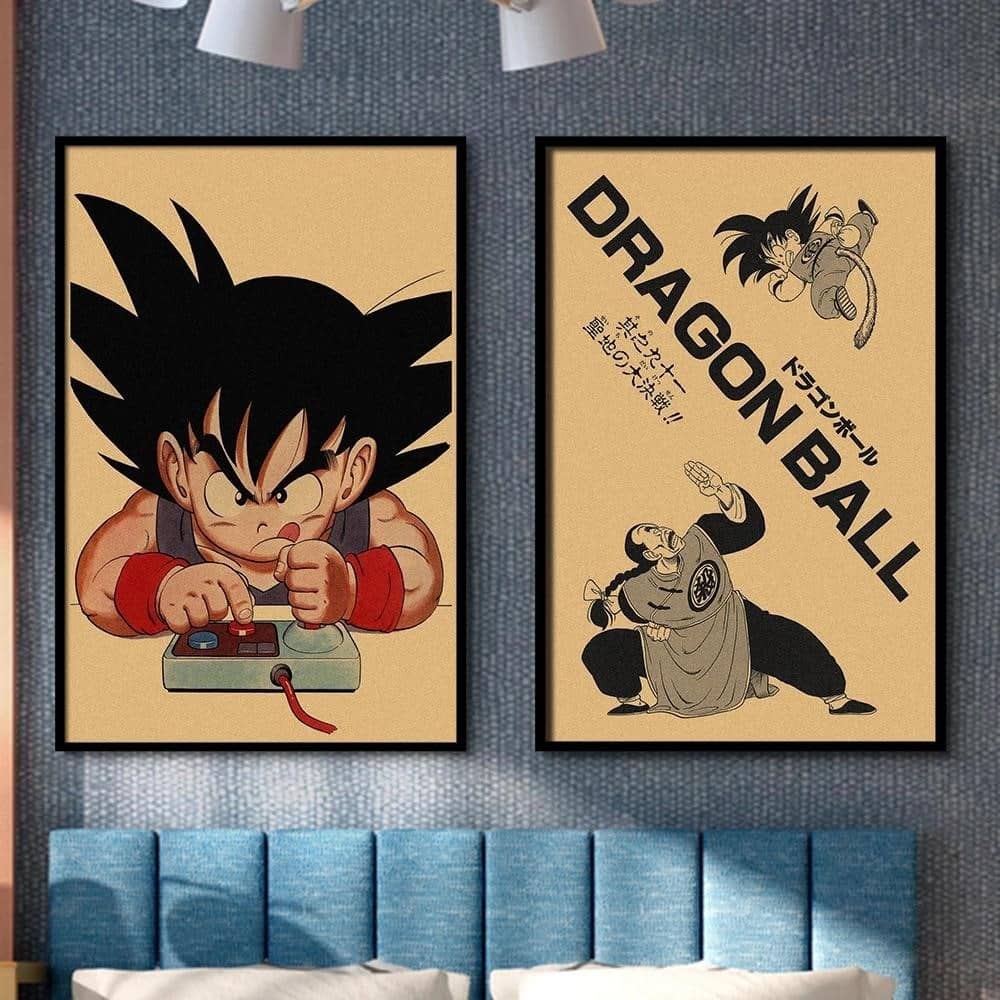 Japoniška aplinkinė anime Retro drakono rutulio plakatas Goku Gohan ...