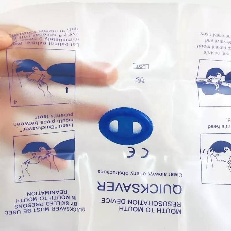 Vienkartinė avarinio dirbtinio kvėpavimo burnos-burnos CPR veido skydas ...