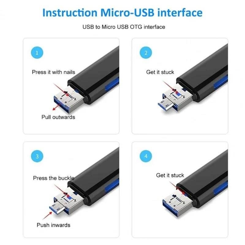 5 viename daugiafunkcis USB 3.0 C tipo USB mikro USB SD TF atminties ...