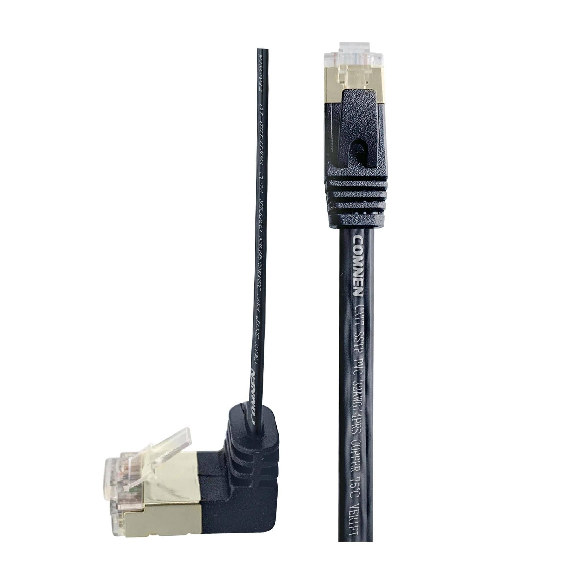 COMNEN Cat7 eterneto kabelis RJ45 90 laipsnių kampu plokščias SSTP ...