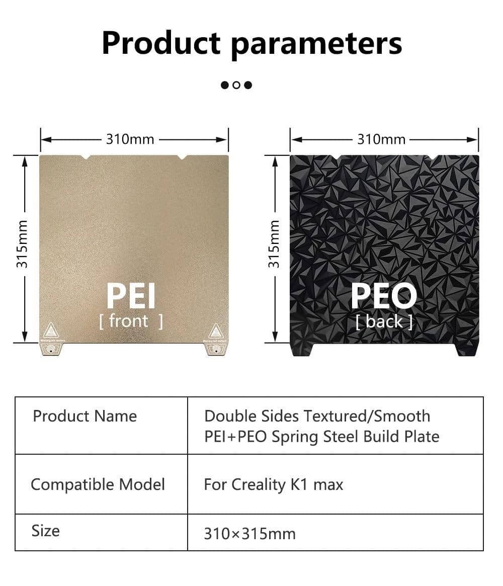„Creality K1 Max Build Plate“ 310 x 315 mm spausdinimo platformos ...
