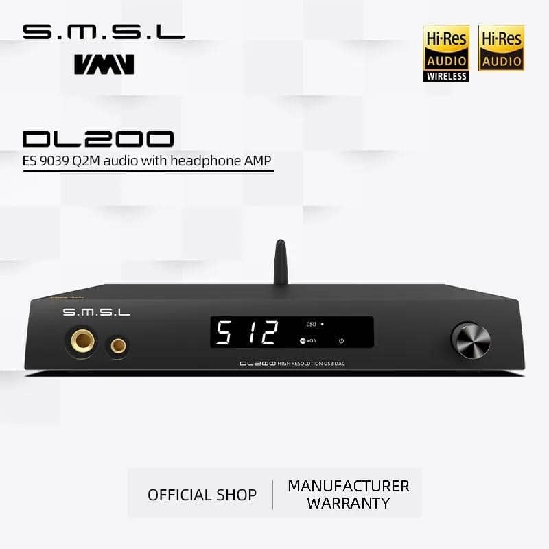 SMSL DL200 AUDIO DAC ir ausinių stiprintuvas MQA-CD ES9039Q2M Bluetooth ...