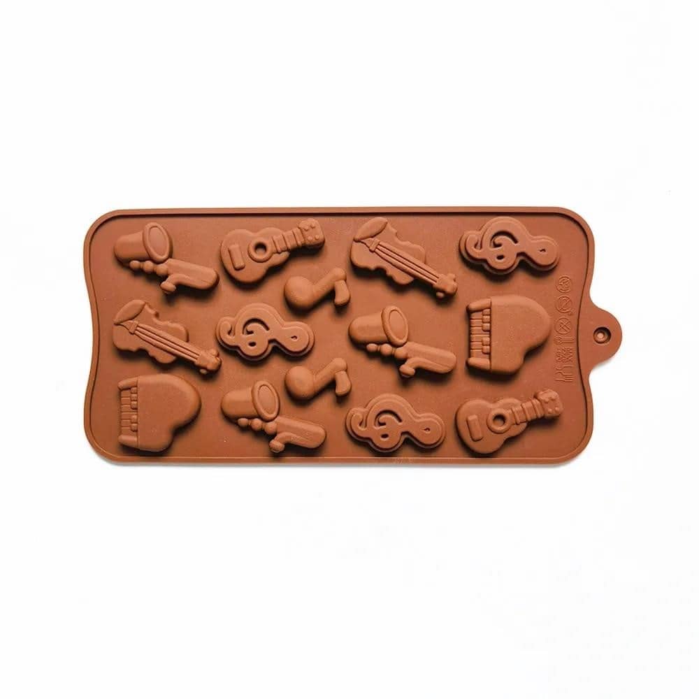 Silikoninės muzikos instrumento formos šokoladinės formos gimtadienio ...