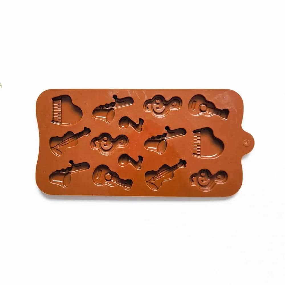 Silikoninės muzikos instrumento formos šokoladinės formos gimtadienio ...