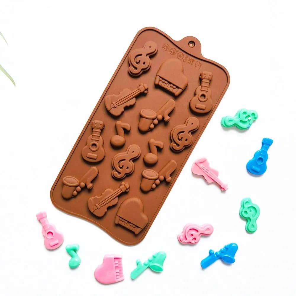 Silikoninės muzikos instrumento formos šokoladinės formos gimtadienio ...