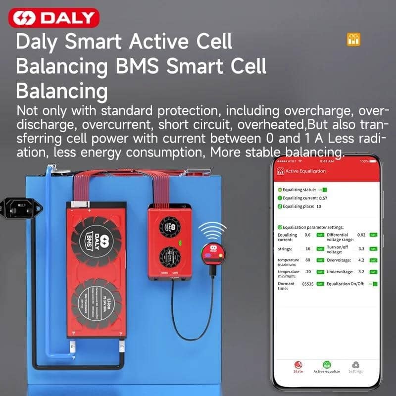 Daly BMS 1A Smart Active Balancer srovė 8S 12S 13S 14S 16S 17S 20S 24S ...