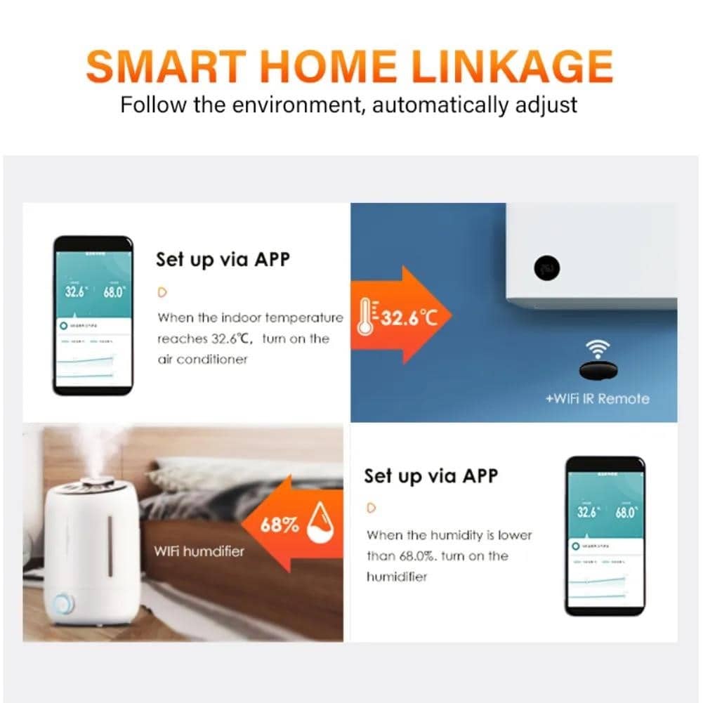 Tuya Smart WIFI temperatūros ir drėgmės jutiklis patalpų higrometras ...
