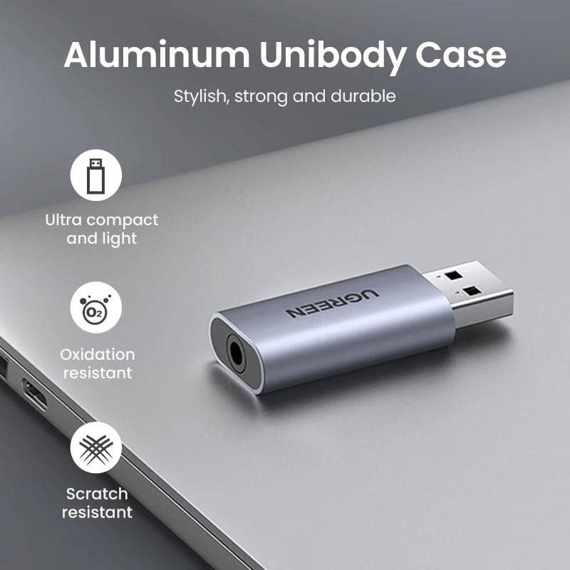 UGREEN garso plokštės USB iki 3,5 mm garso sąsajos adapteris ausinių ...