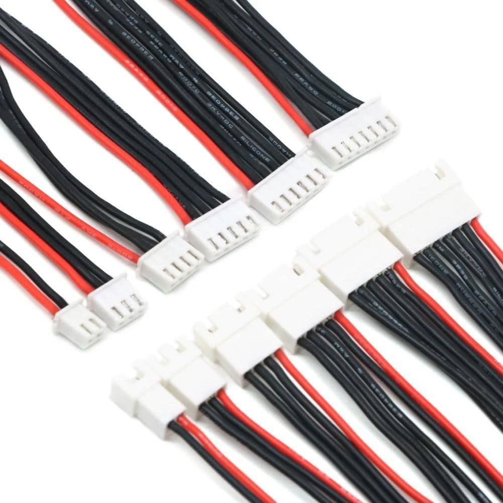 5 vnt. / siunta JST-XH 1S 2S 3S 4S 5S 6S 20cm 22AWG Lipo Balance Wire ...