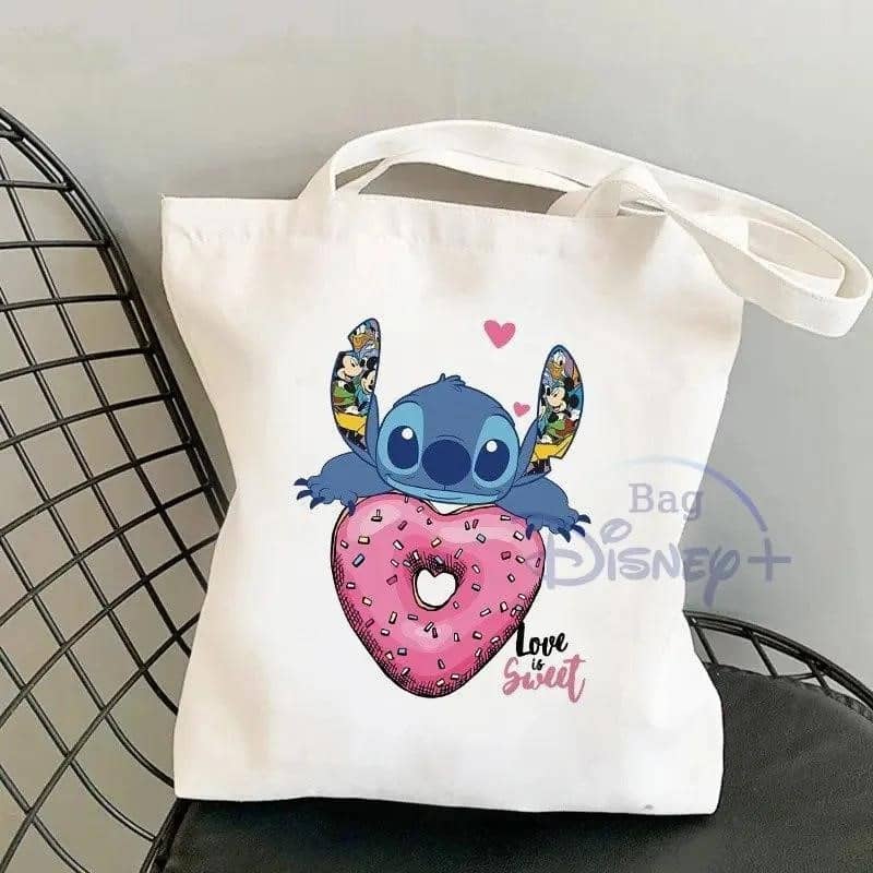 „Kawaii“ juokinga „Disney Stitch“ pečių rankinė „Ekologiška hip-hop ...