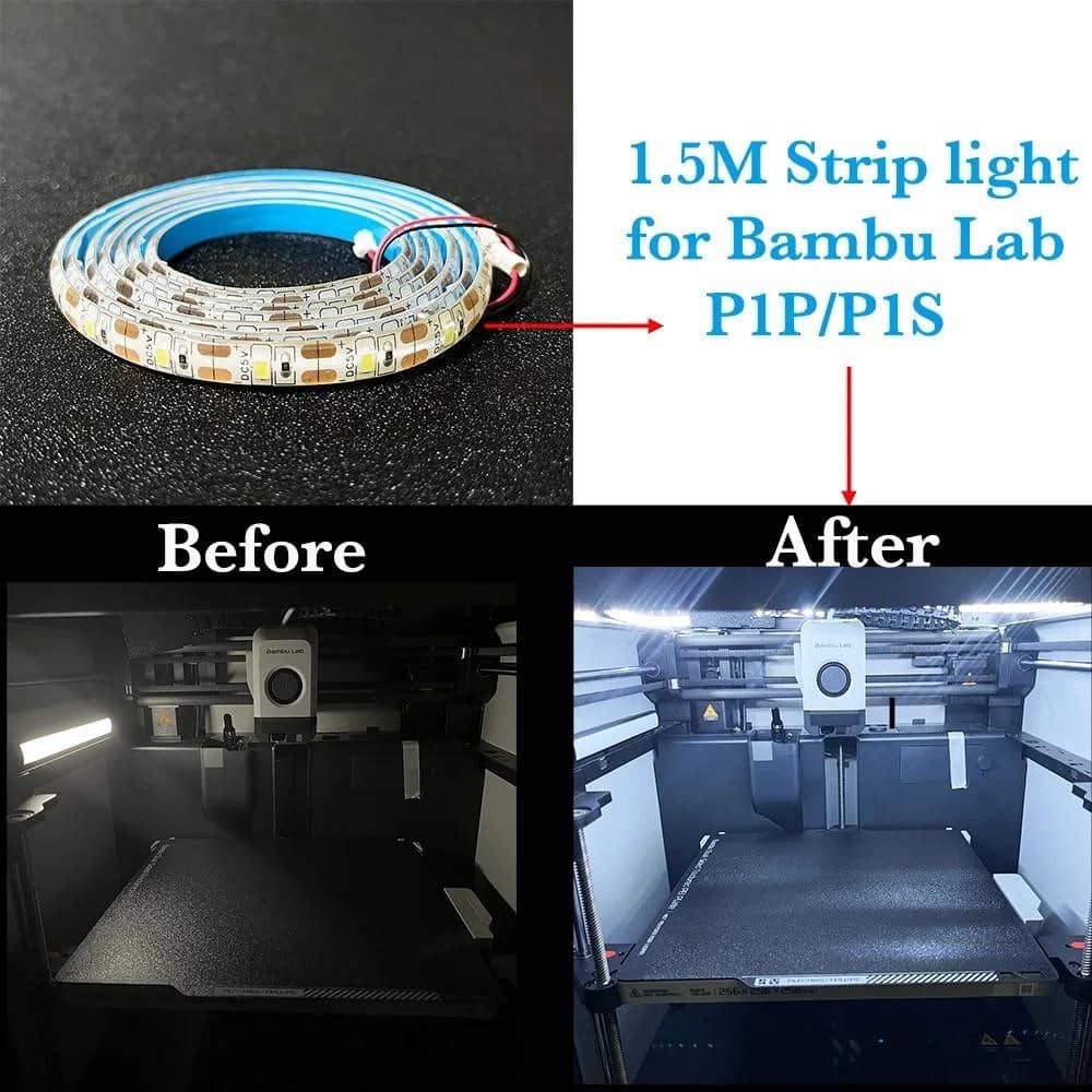 „Bambu lab Light p1p p1s X1C LED Lights Strip LED Light Kit 5V 150cm ...