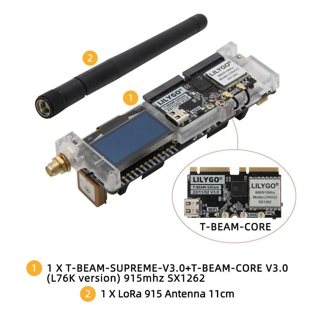 LILYGO- SoftRF T-BeamSUPREME ESP32-S3 LoRa plėtros plokštė su SX1262 868/915MHz GPS U-blox L76K ...