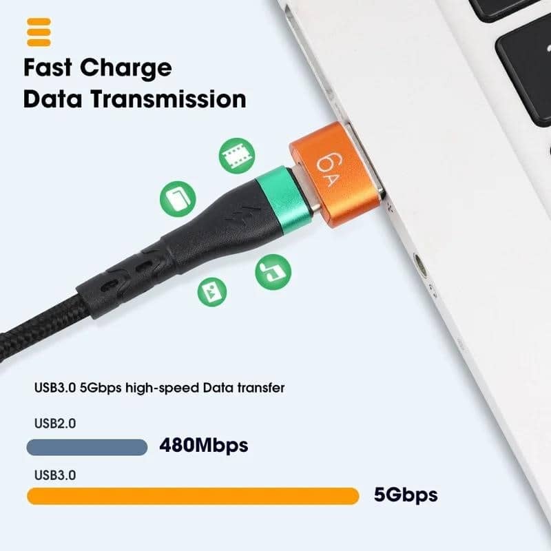 6A USB į Type-C ir TypeC į USB OTG konverteris USB 3.0 adapteris ...