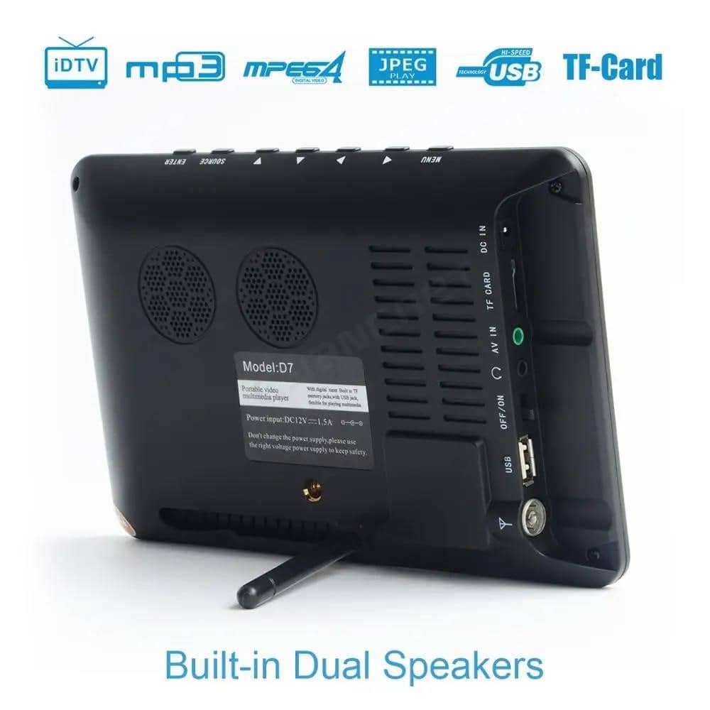 LEADSTAR D7 nešiojamas televizorius DVB-T2 ATSC ISDB-T tdt 7 colių ...